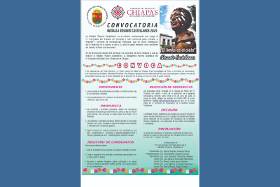 Congreso del Estado de Chiapas y UNACH abren convocatoria para la Medalla Rosario Castellanos 2025
